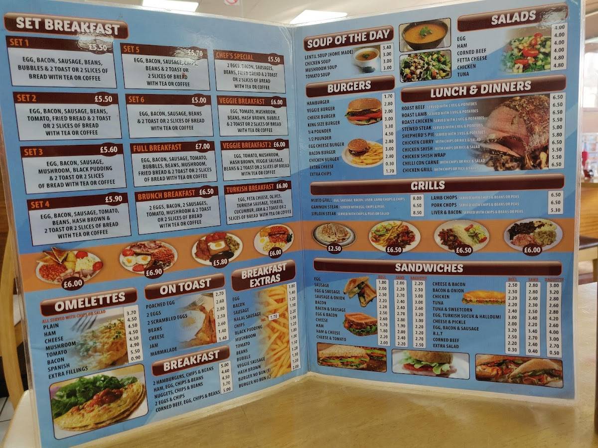 Menu at Café Seven cafe, London