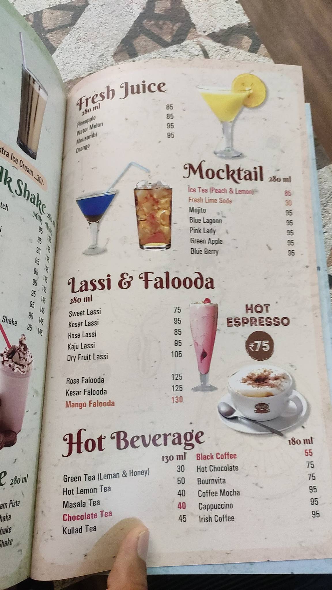 Menu at Shiva's Coffee Bar and Snacks, Sector-25, Gandhinagar