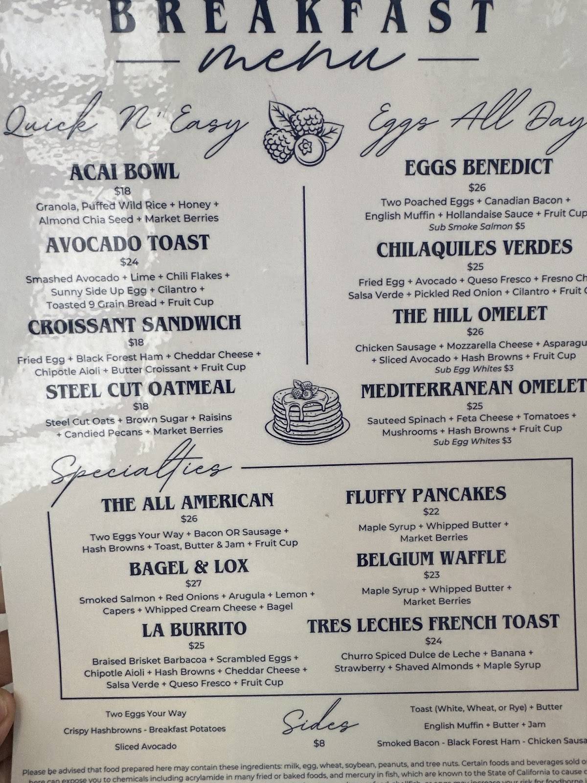 Menu at Cafe Sierra Seafood Buffet, Universal City
