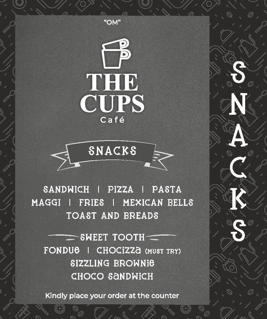 Menu at THE CUPS CAFE, Udaipur