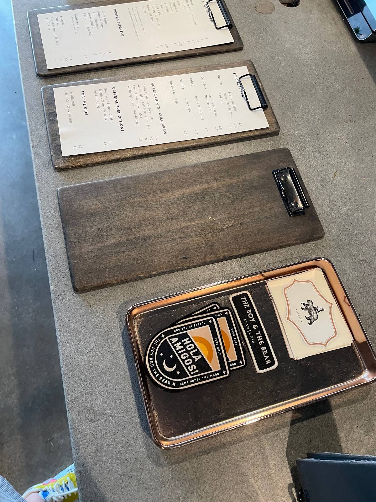 Menu at The Boy & The Bear - Coffee Roastery cafe, Los Angeles ...