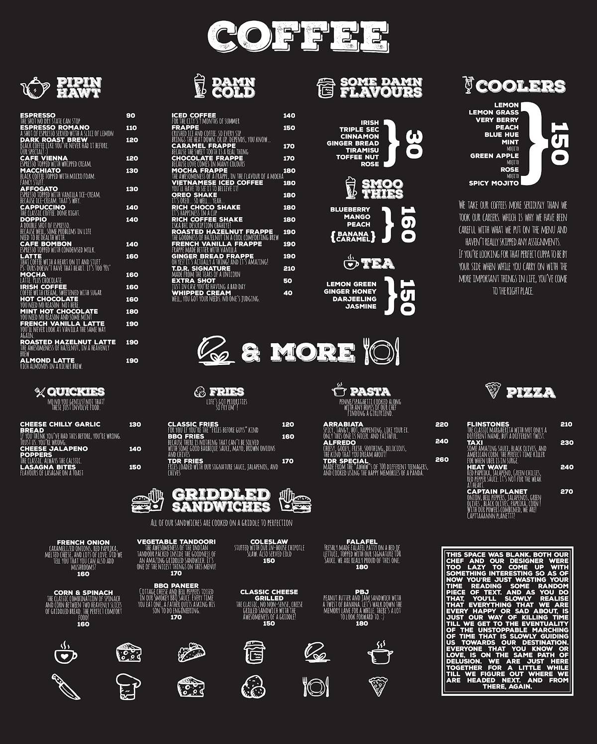 Menu at The Dark Roast, Ahmedabad