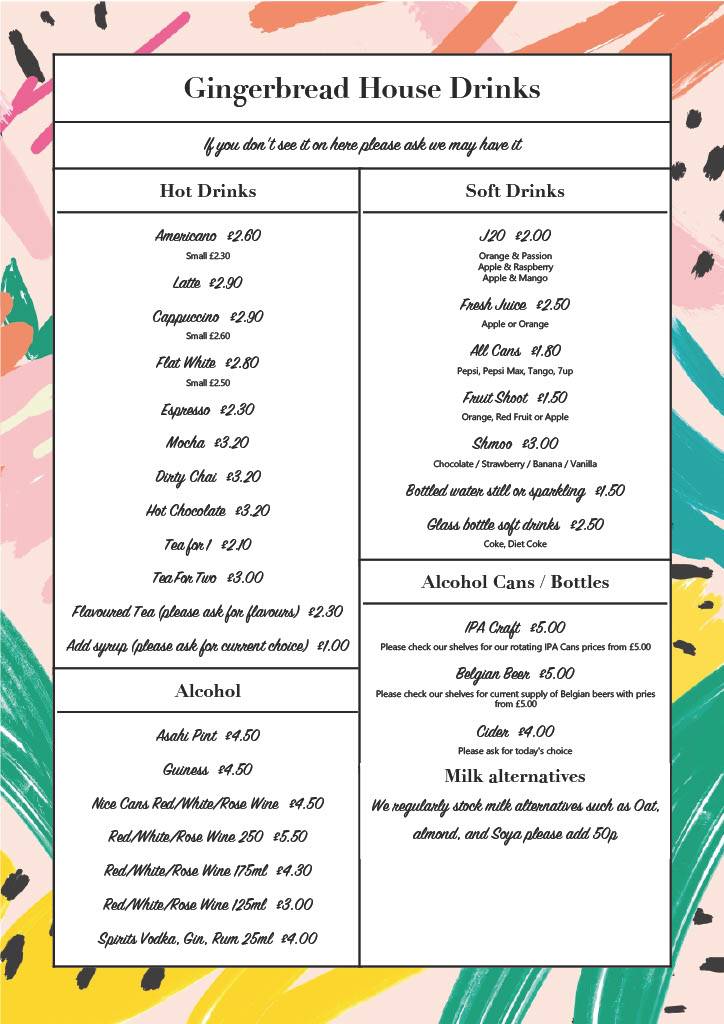 Menu at The Gingerbread House - Tea Room cafe, Grimsby
