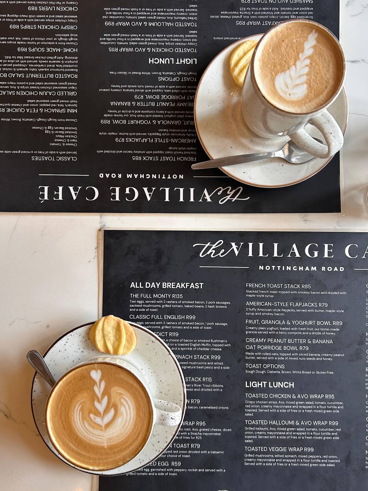 Menu at The Village Café at Nottingham Road restaurant, Nottingham Road