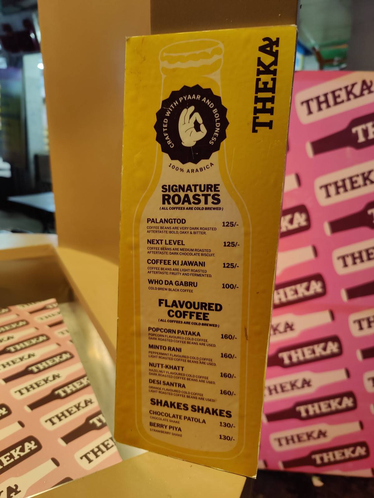 Menu at Theka Coffee, Ahmedabad, Sindhu Bhavan Rd
