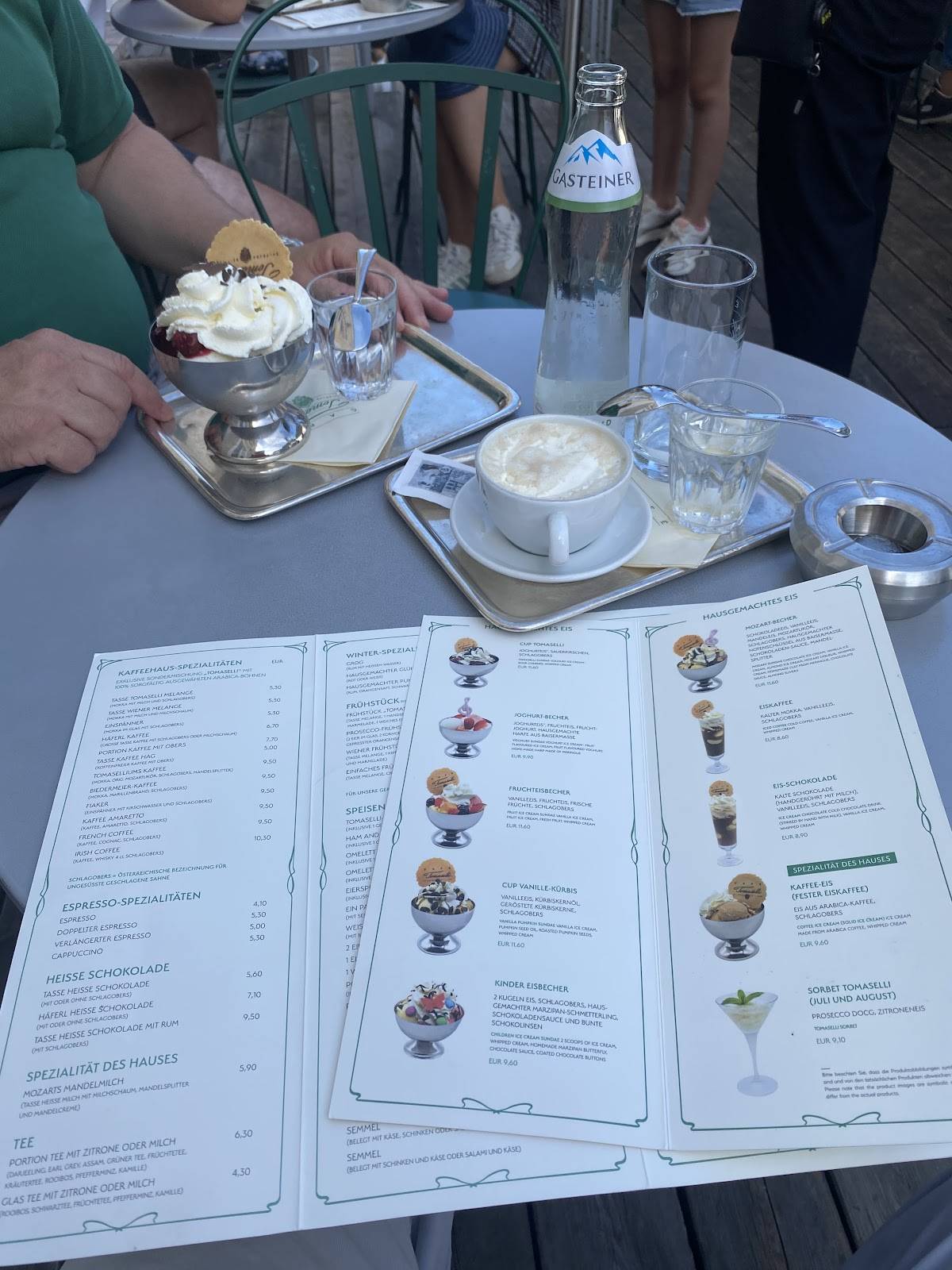Menu at Café Tomaselli cafe, Salzburg