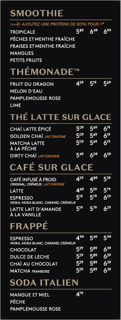 Menu at Café Van Houtte, Gatineau, 70 Rue Crémazie