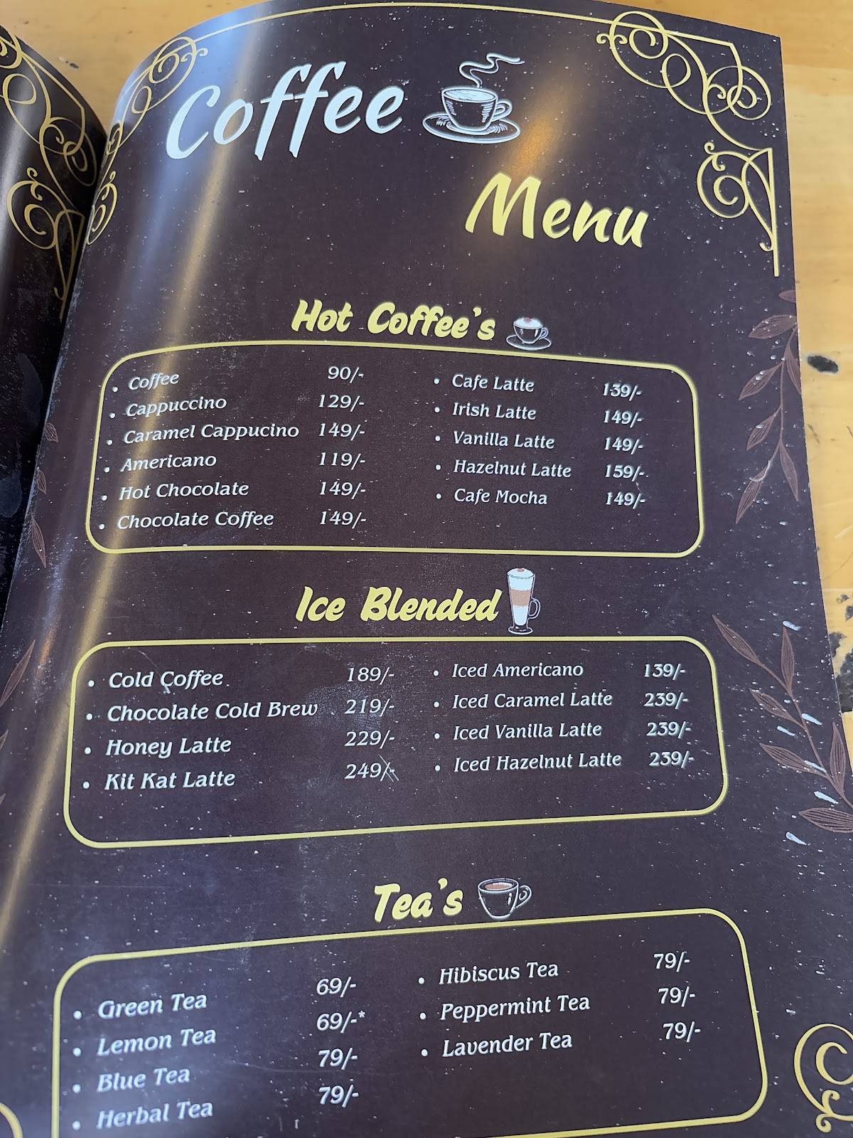 Menu at Zero The Resto Cafe, Visakhapatnam
