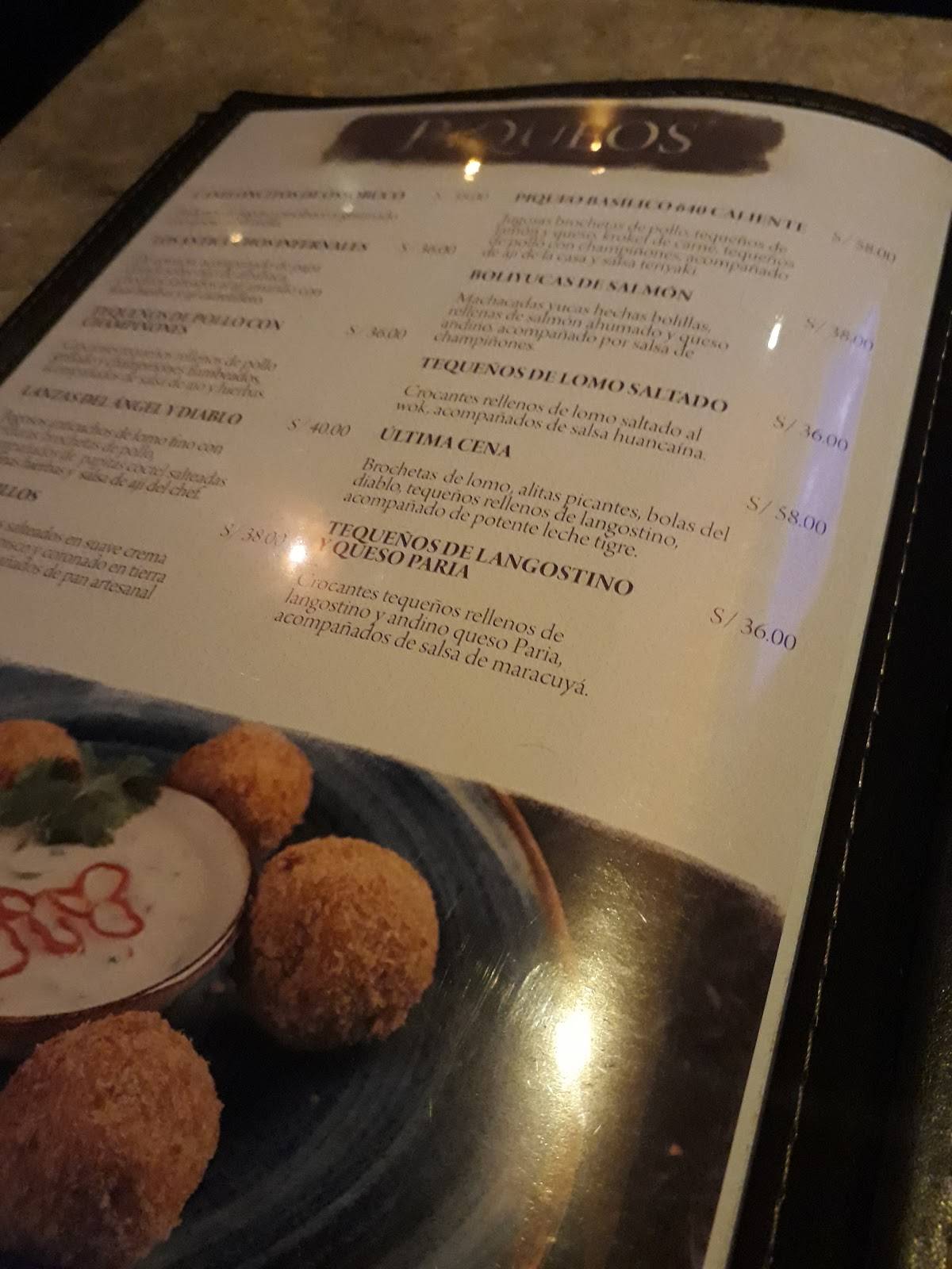 Carta de Cala Restaurante & Lounge, Barranco, Cto. de Playas