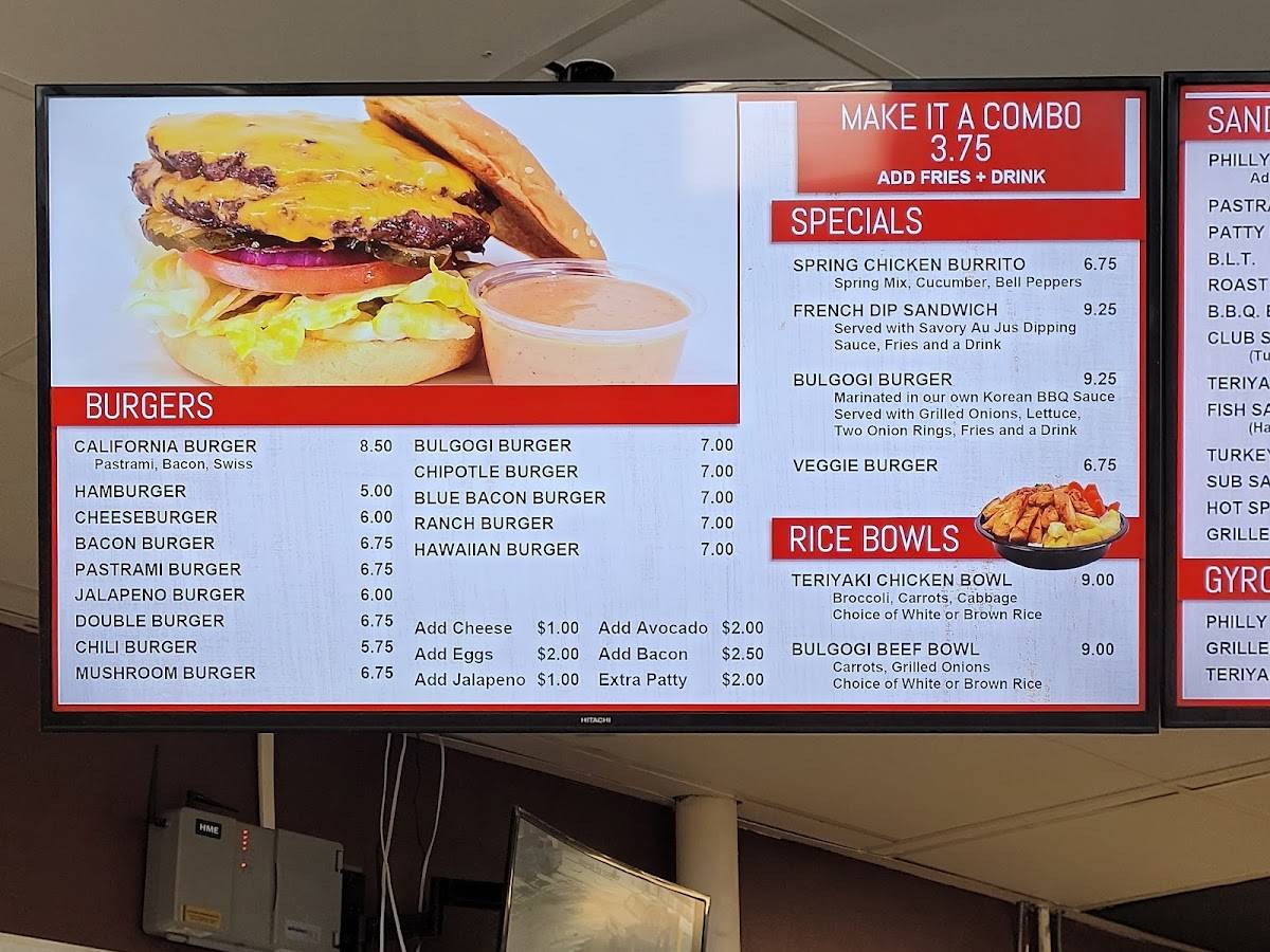 Menu at California Burgers & Deli restaurant, Salt Lake City