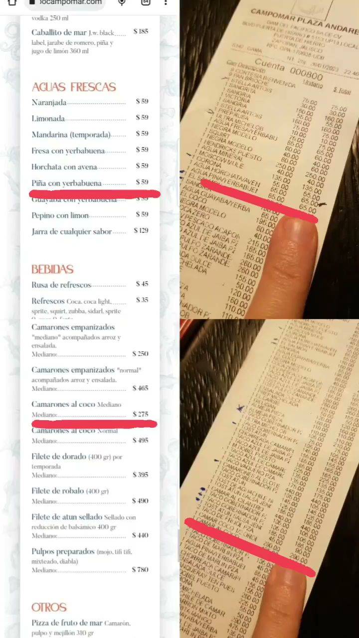 Carta del restaurante Campomar Andares, Guadalajara, Blvrd Puerta del ...