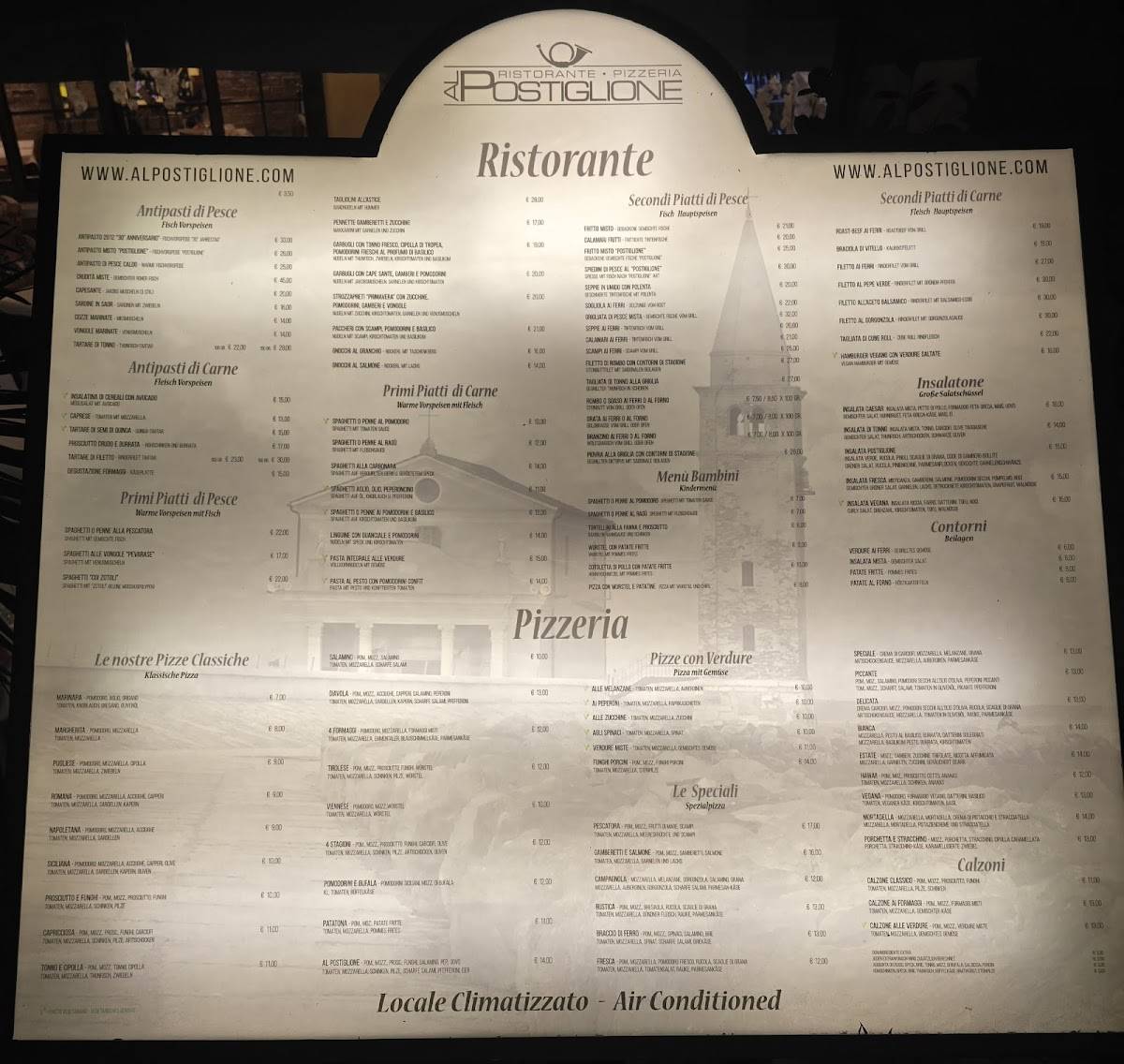Speisekarte von Ristorante pizzeria Al Postiglione, Caorle