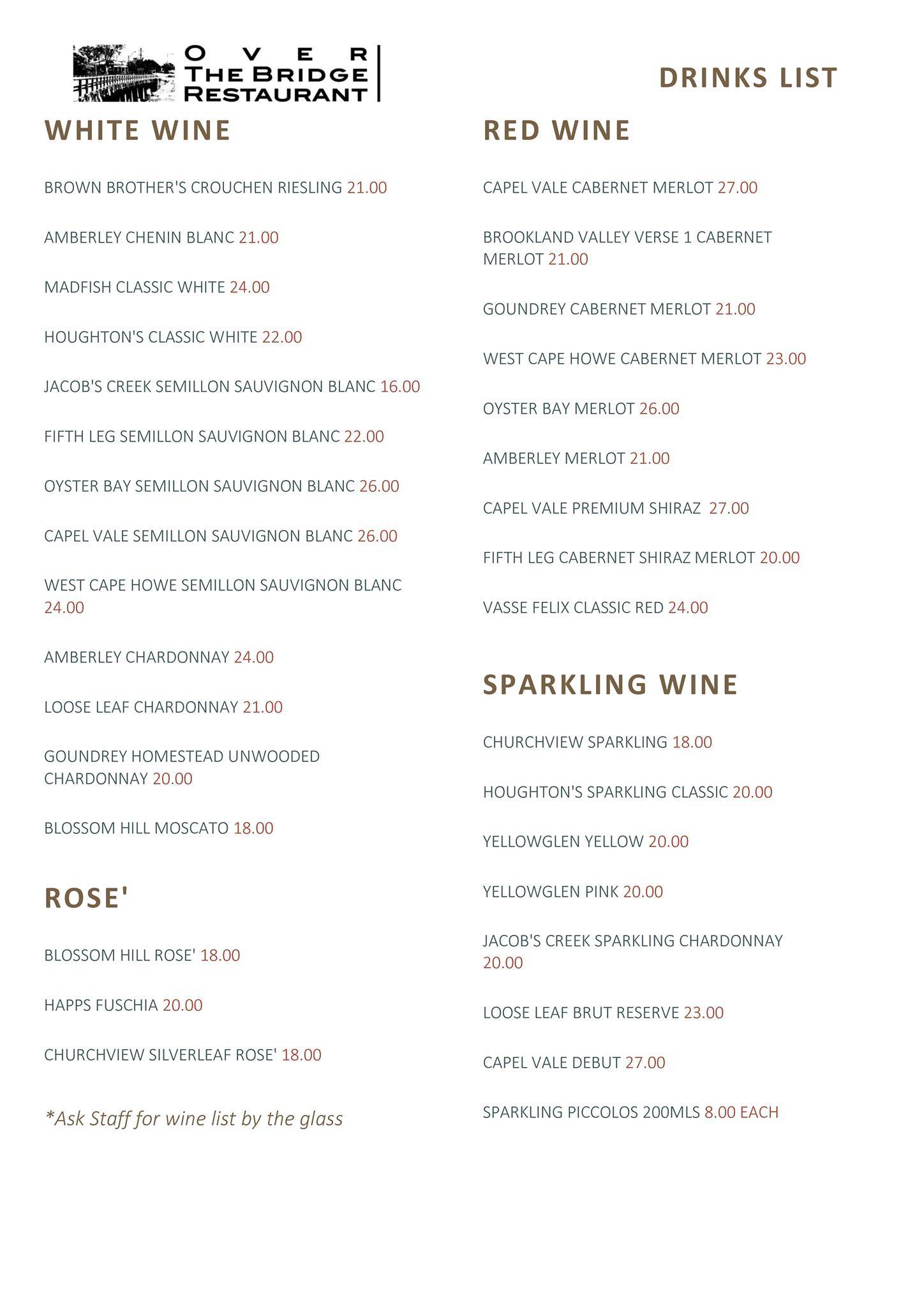 Menu at Capel Tavern pub & bar, Capel