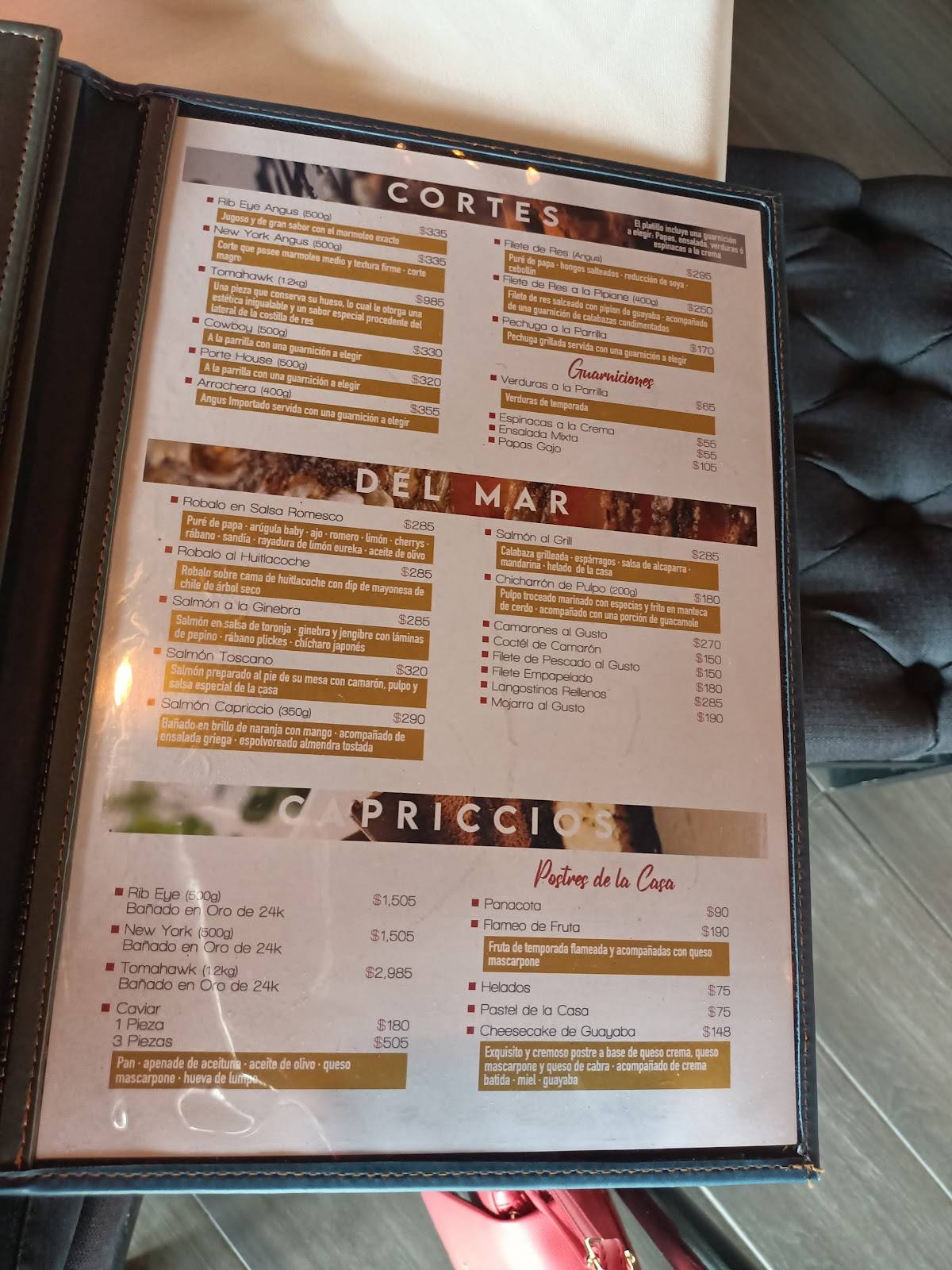 Carta del restaurante Capriccio Ristorante, Texcoco del Mora