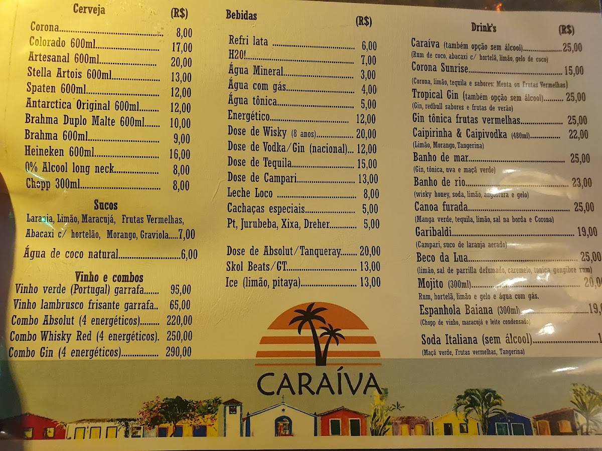 Menu em Caraiva Beach Bar, Colatina