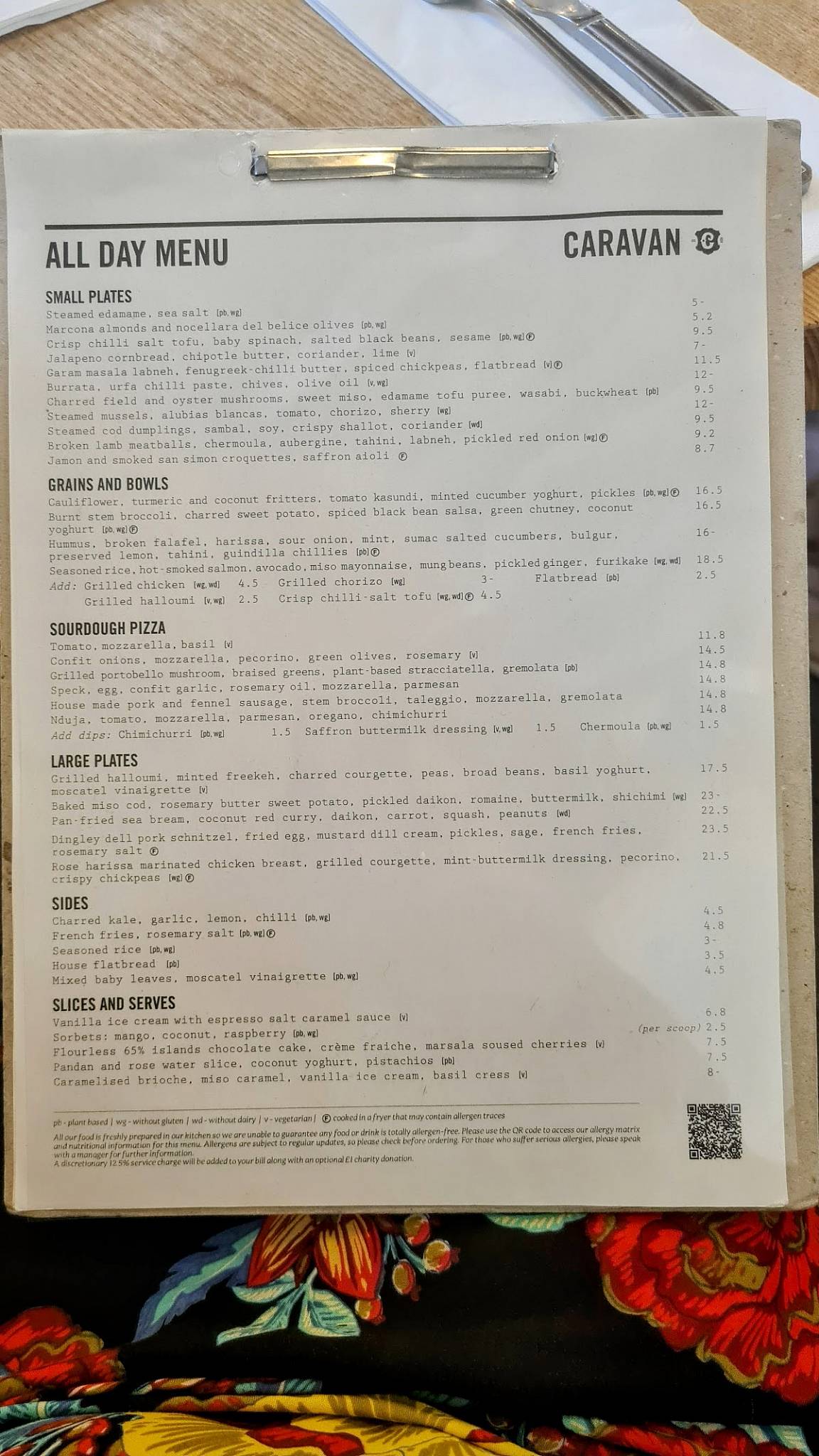 Menu at Caravan Canary Wharf Restaurant, London, Unit 2