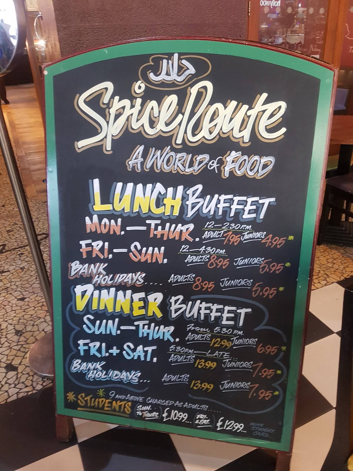 Menu at Spice Route restaurant, Cardiff, Unit 6