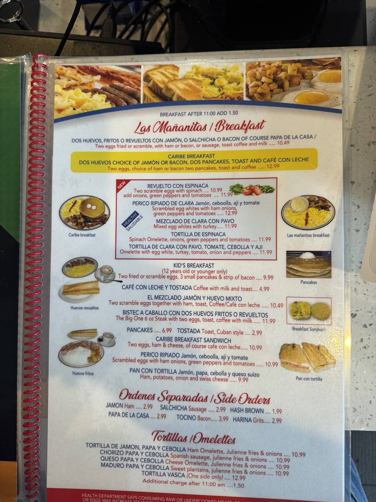 Menu at Caribe Cafe Restaurant, Hialeah, W 68th St