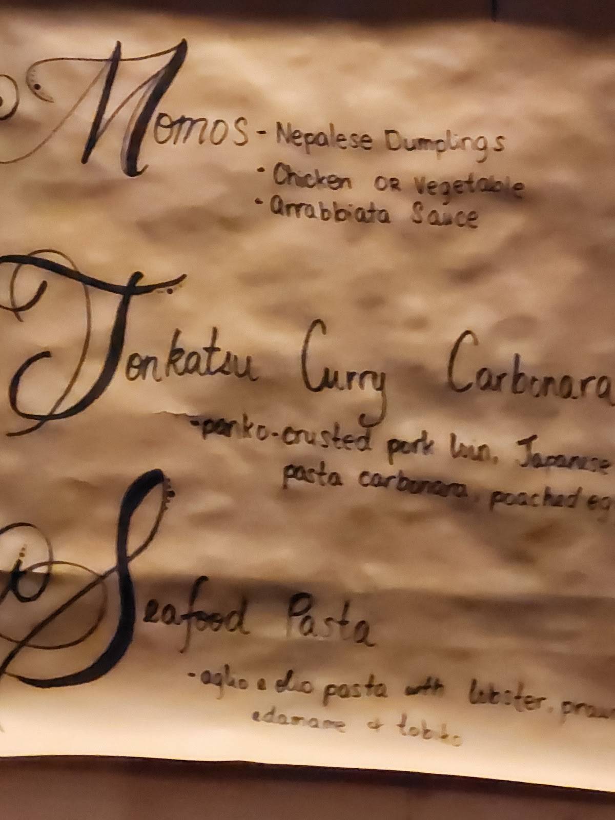 Menu at Carino "Japanese Italian Kitchen" restaurant, Calgary, 4 St SW