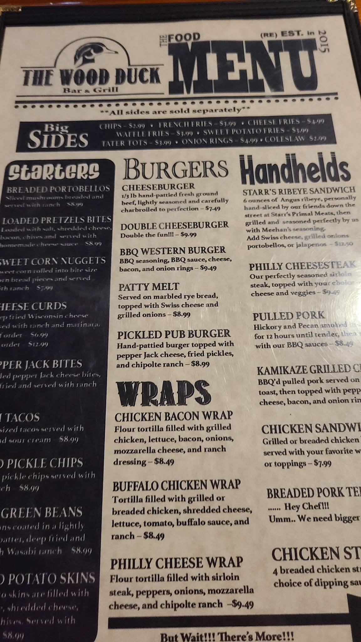 Menu at The Wood Duck Bar and Grill, Carlinville