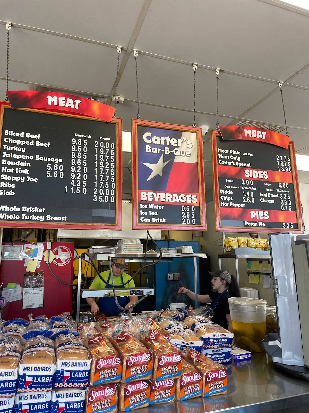 Menu at Carter's Bar-B-Que, Longview