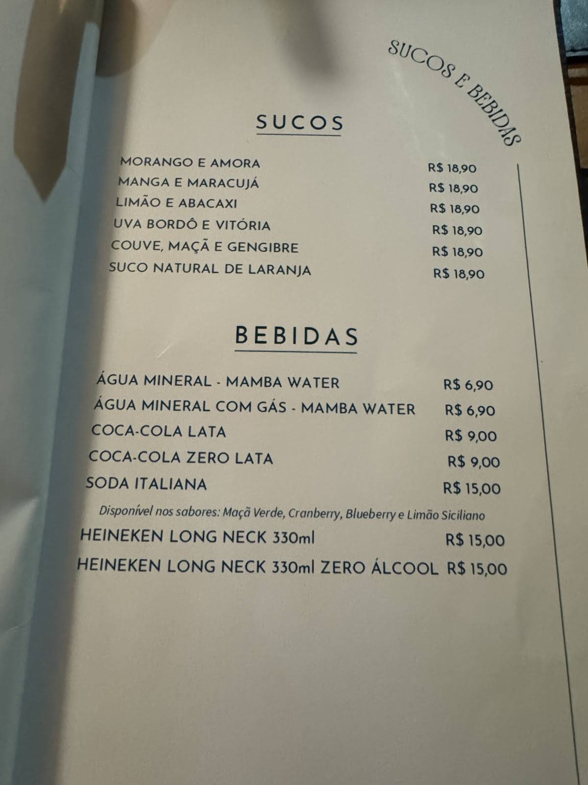 Menu at Casa Irene Cafeteria, Macaé