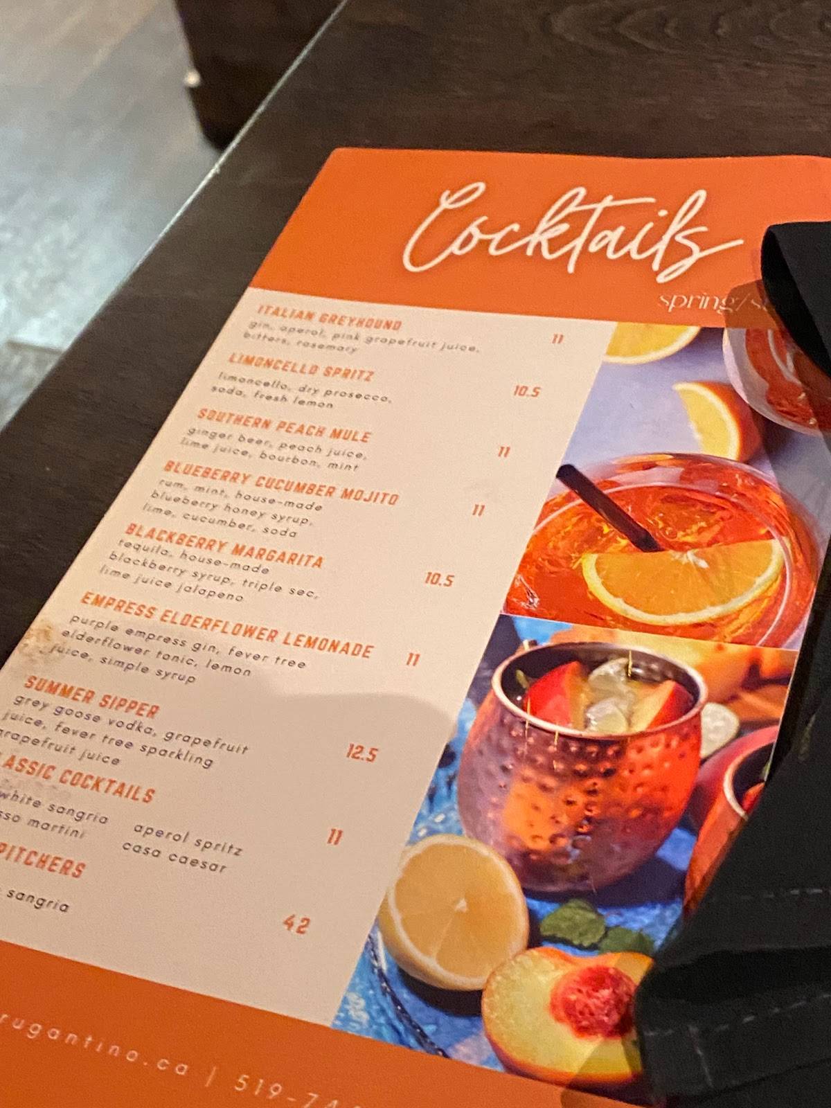 Menu at Casa Rugantino restaurant, Kitchener, 709 Belmont Ave W