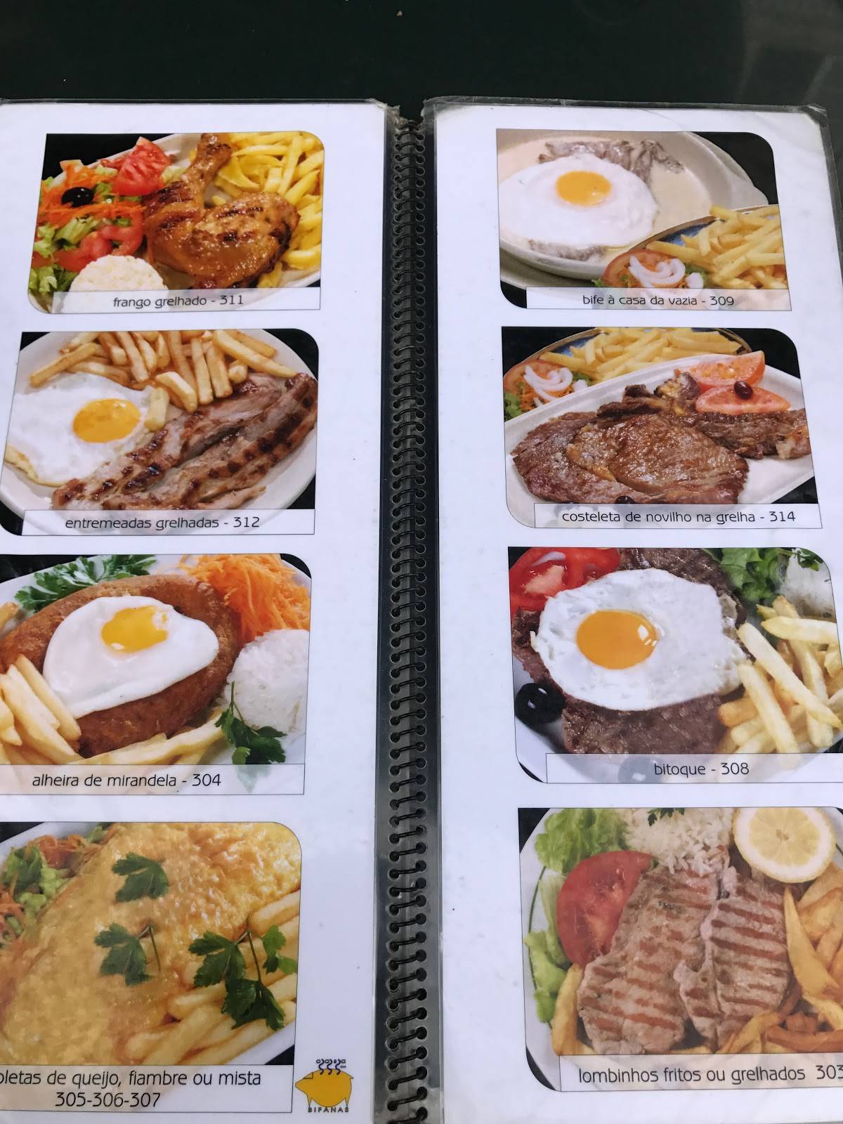Menu at Casa das Bifanas cafeteria, Lisbon, Praça da Figueira 7A