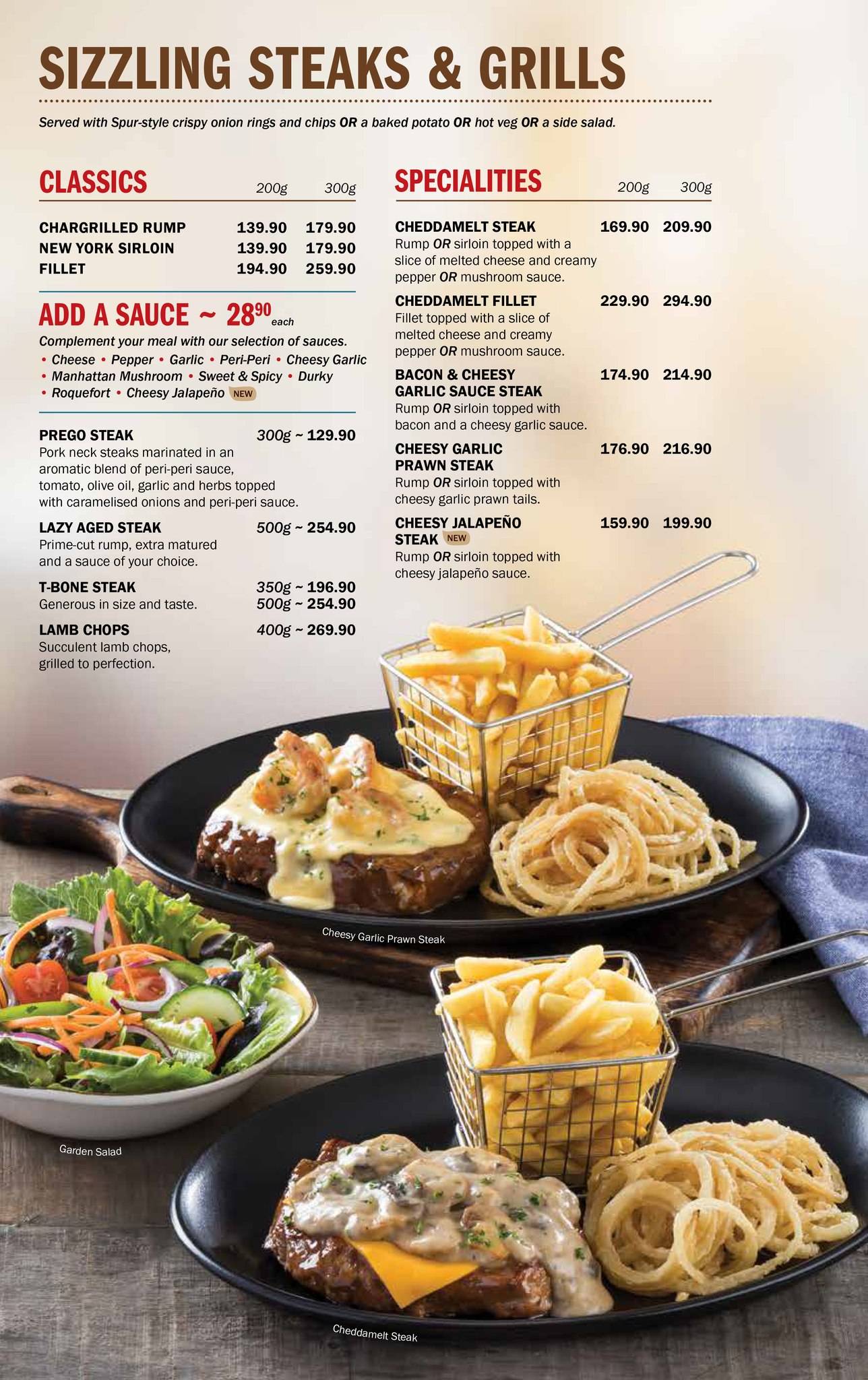 Menu at Casadena Spur Steak Ranch restaurant, Durban, Shop 20