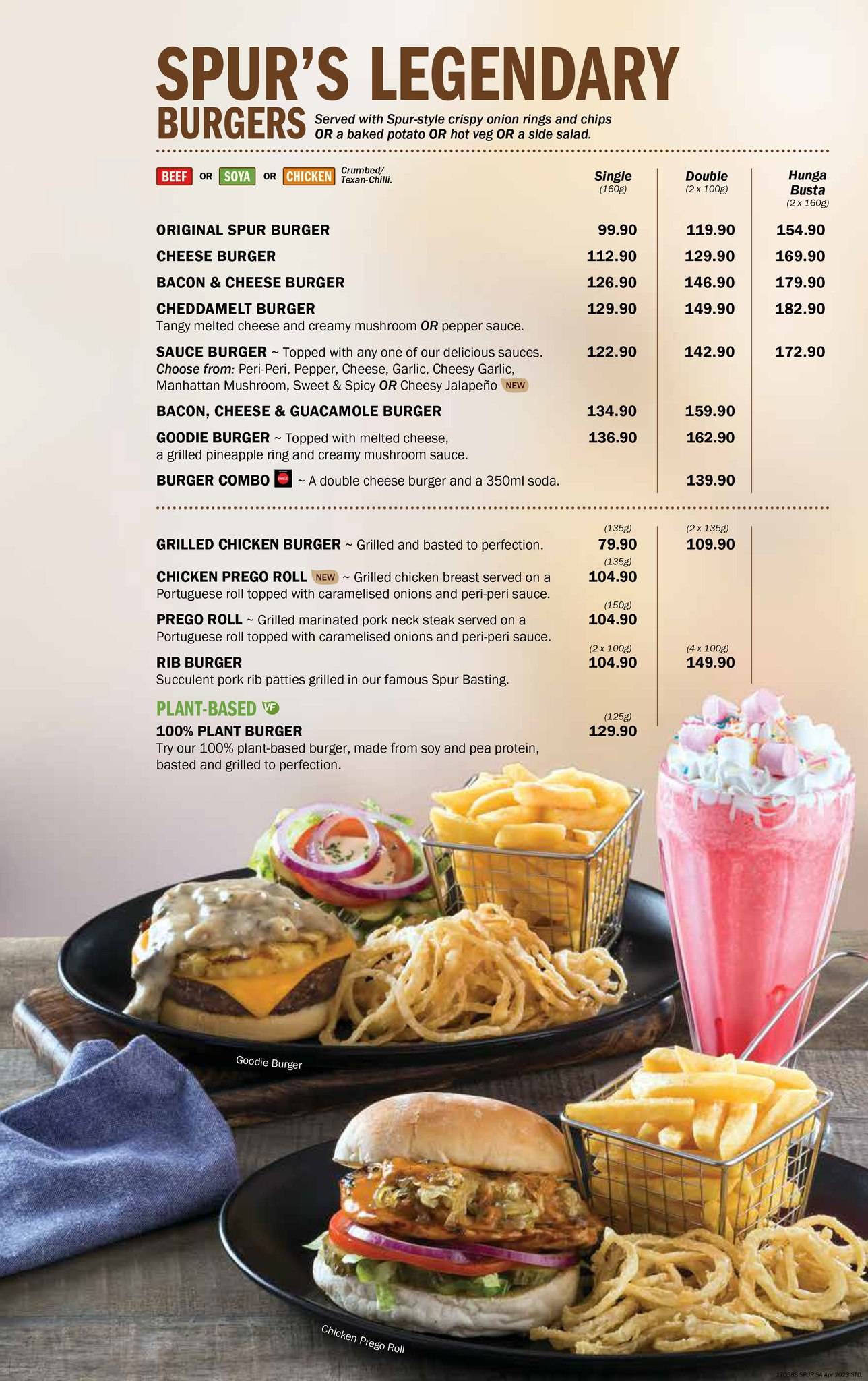 Menu at Casadena Spur Steak Ranch restaurant, Durban, Shop 20