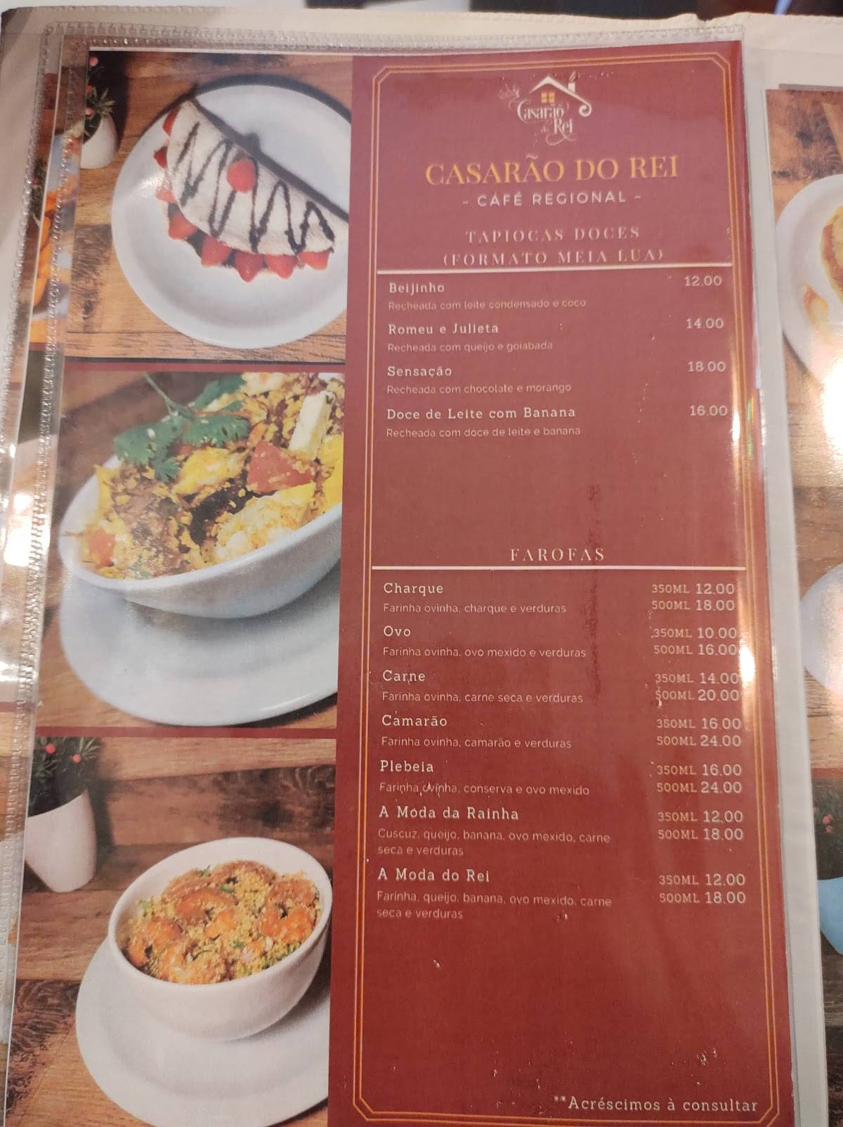 Menu em Casarão do Rei restaurante, Manaus