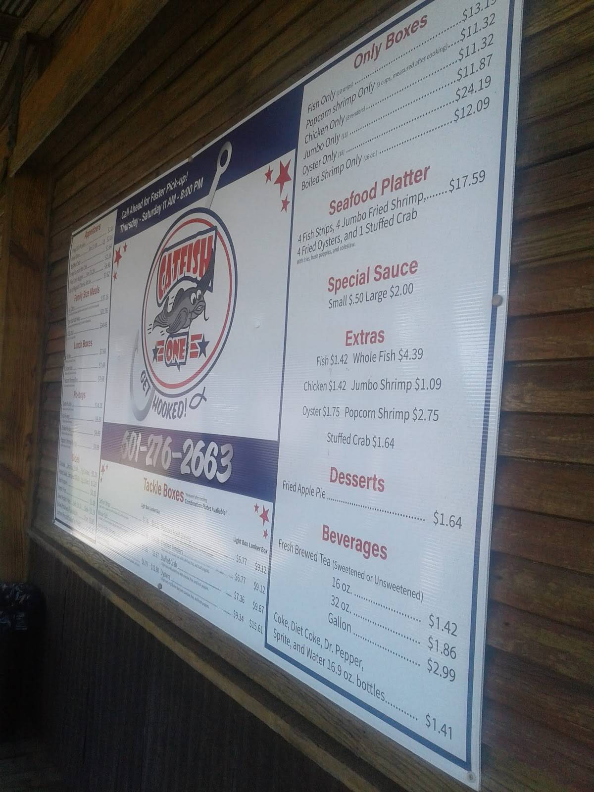 Menu at Catfish One of McComb restaurant, Summit, Highway 98 and 51