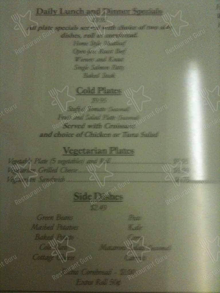 Menu at Central City Cafe, Huntington, 529 14th St W