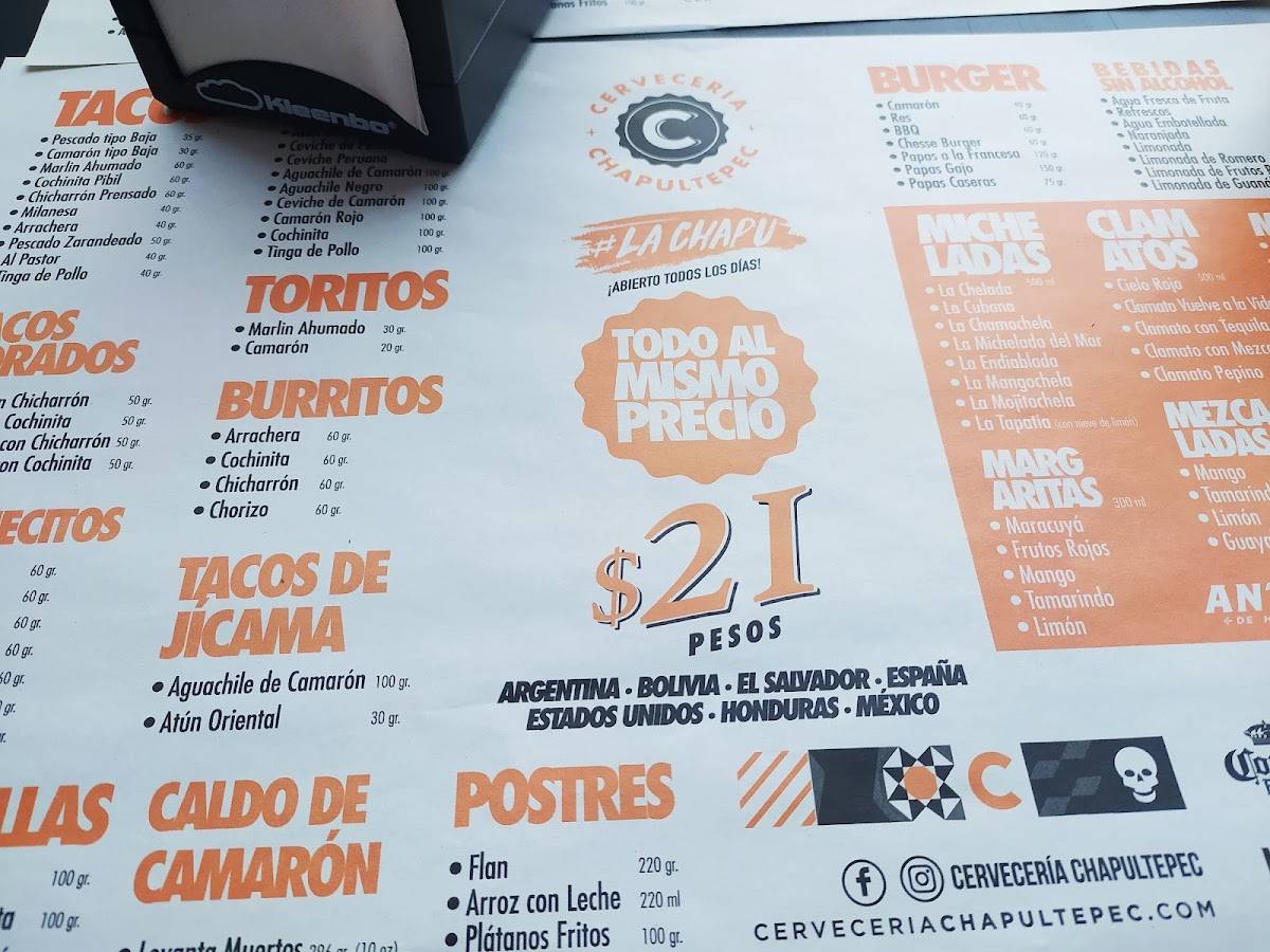 Menu at Cervecería Chapultepec Santa Anita, Tlajomulco pub & bar ...
