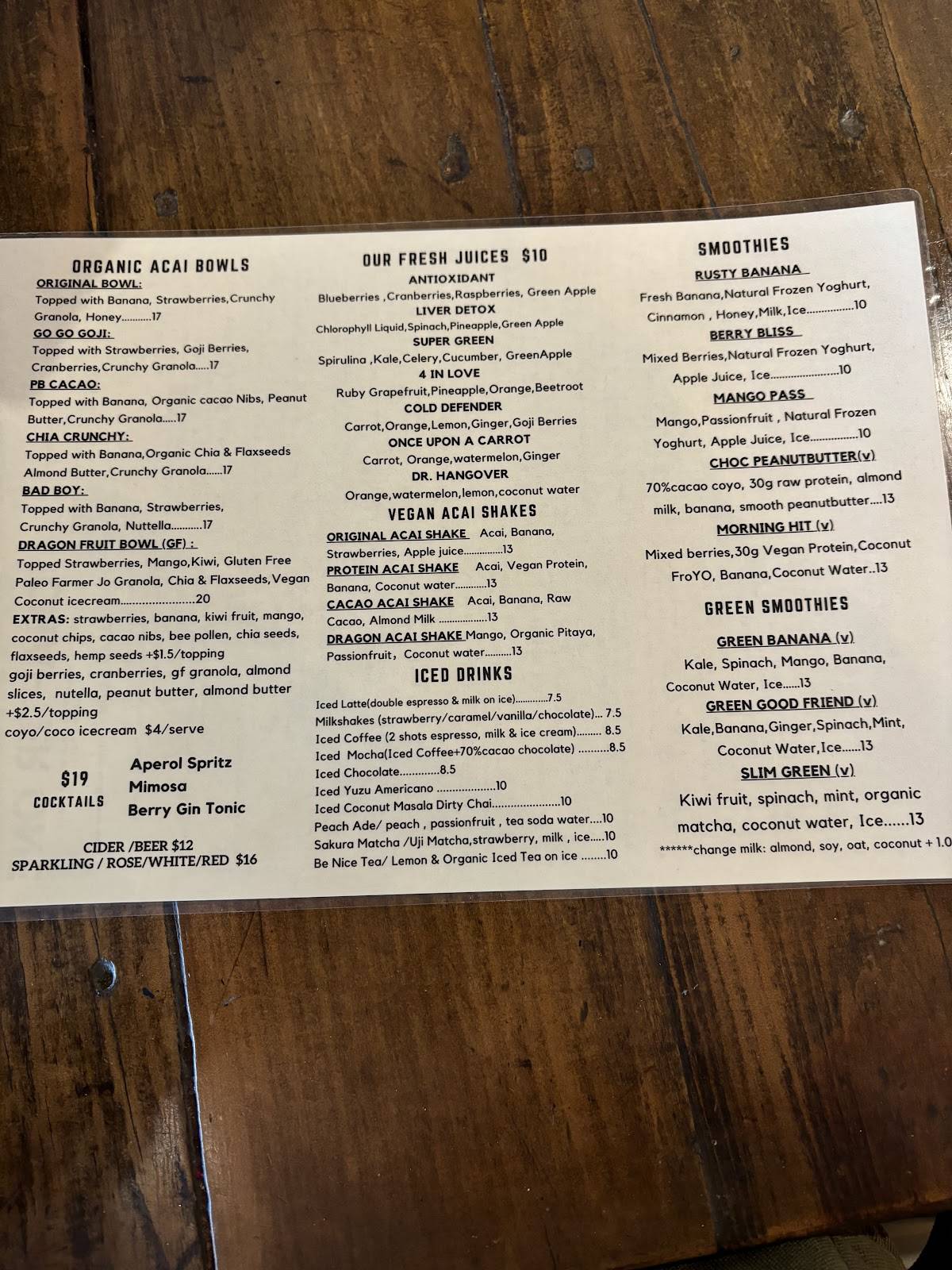 Menu at Chapter One Café & Wine Room. restaurant, Bondi Beach, 34 ...