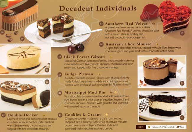 Menu at Château Gâteaux Riverside Shopping Centre desserts, Sandton ...