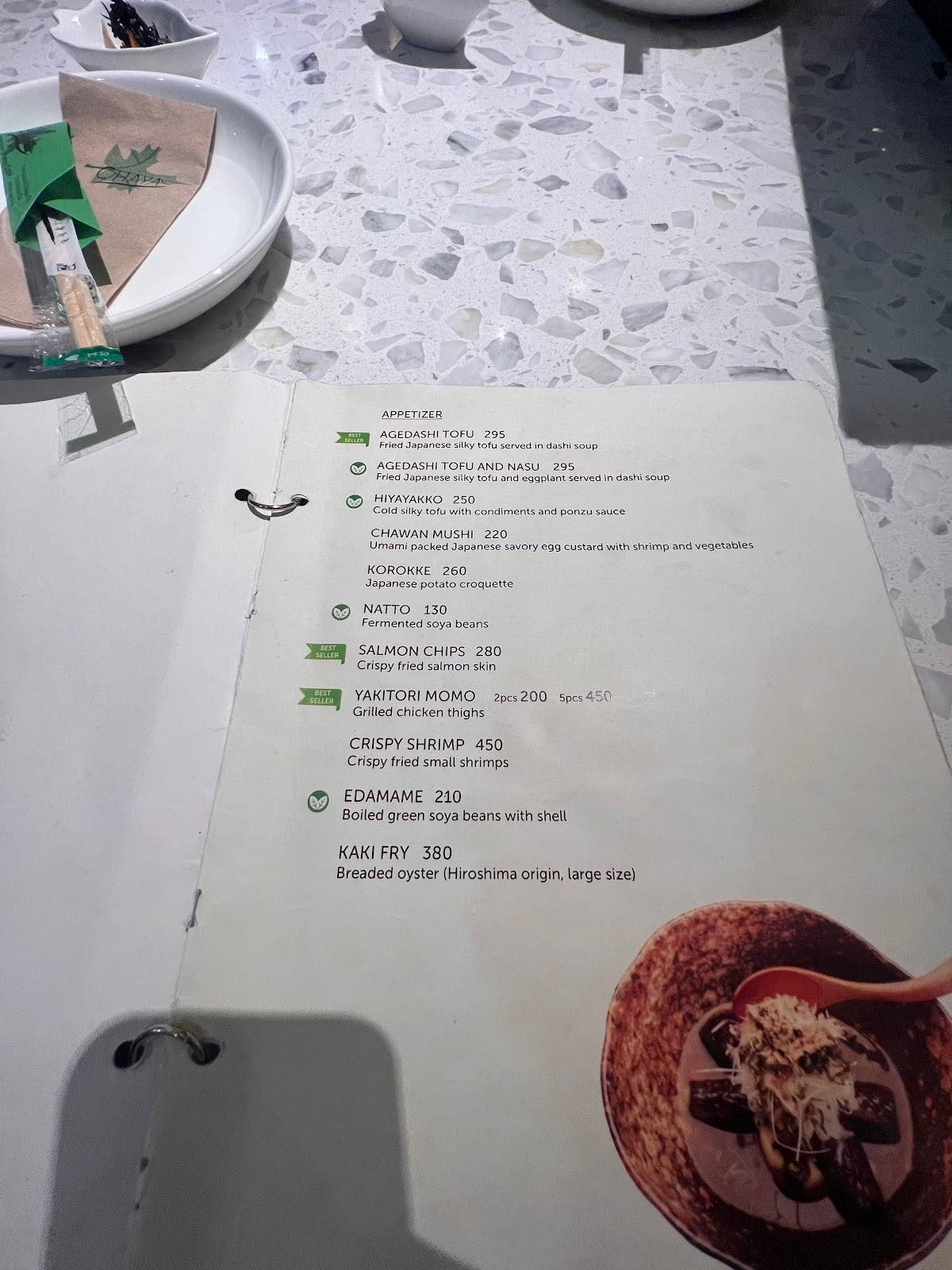 Menu at Chaya - SM City Baguio restaurant, Baguio