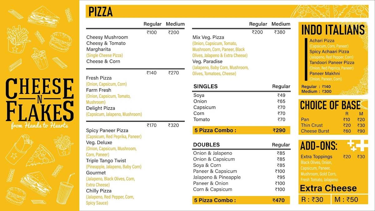 Menu at Cheese-N-Flakes, Paonta Sahib