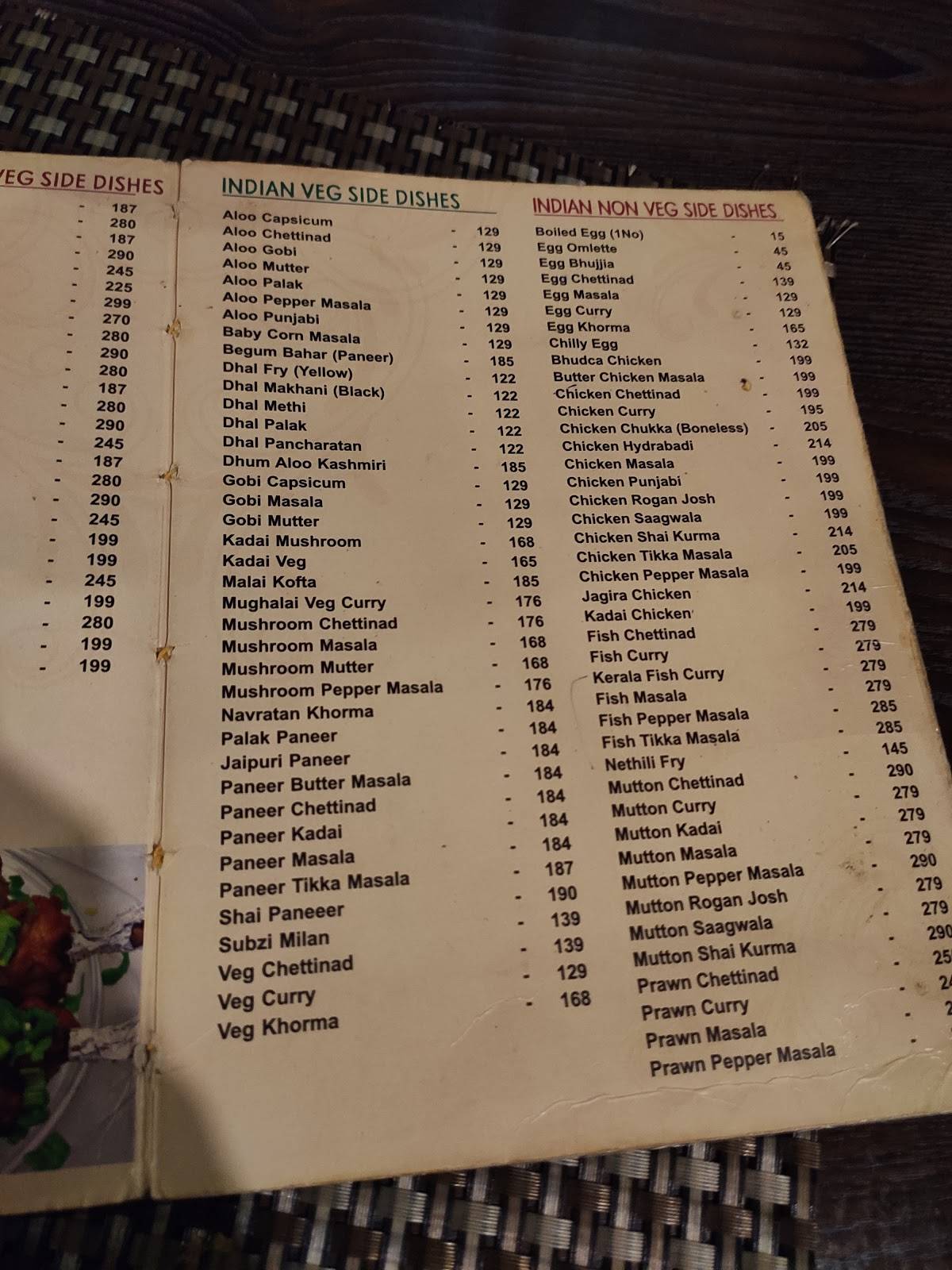 Menu at Anchor Restaurant, Chennai, 1-A