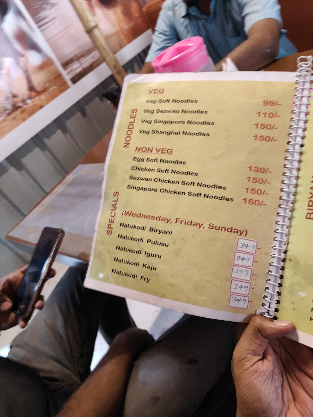 Menu at Hyderabad Biryani House, Chennai