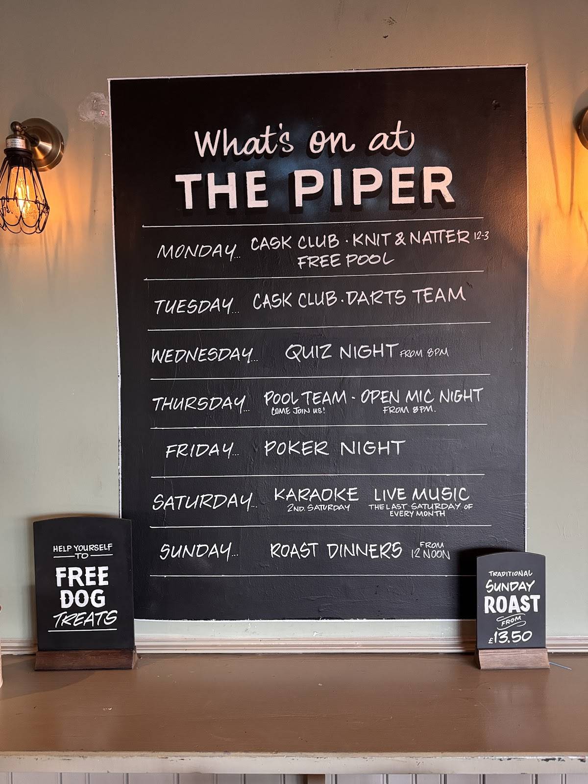 Menu at The Piper pub & bar, Chester, Pipers Ln