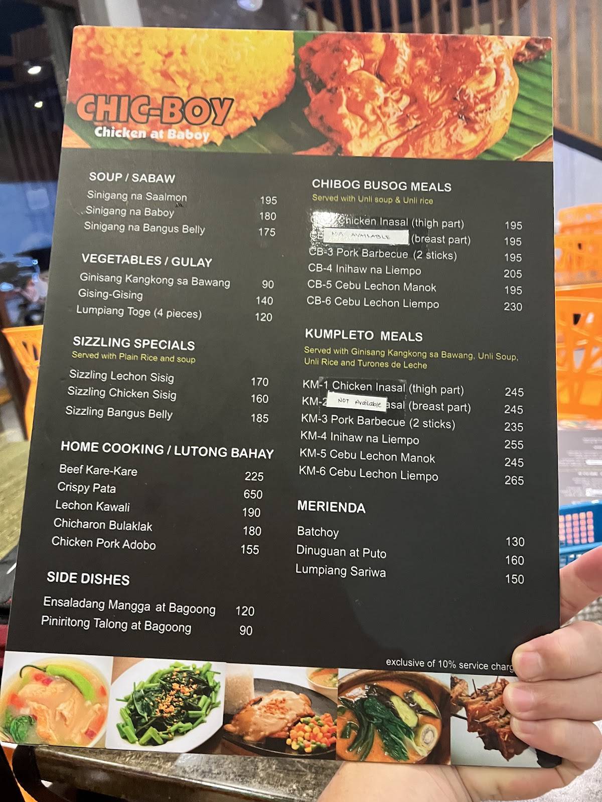 Menu at Chic-Boy - West Ave restaurant, Quezon City