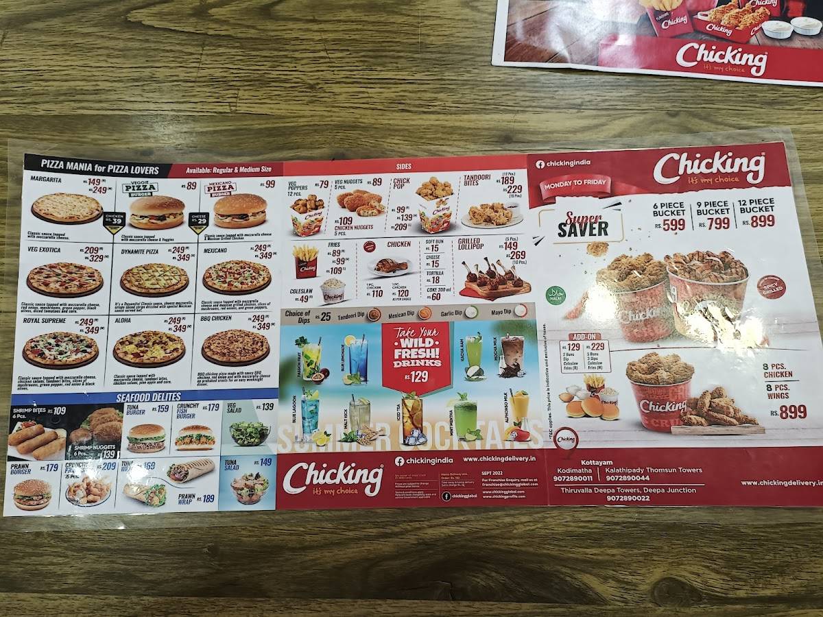 Menu at ChicKing, Thiruvalla