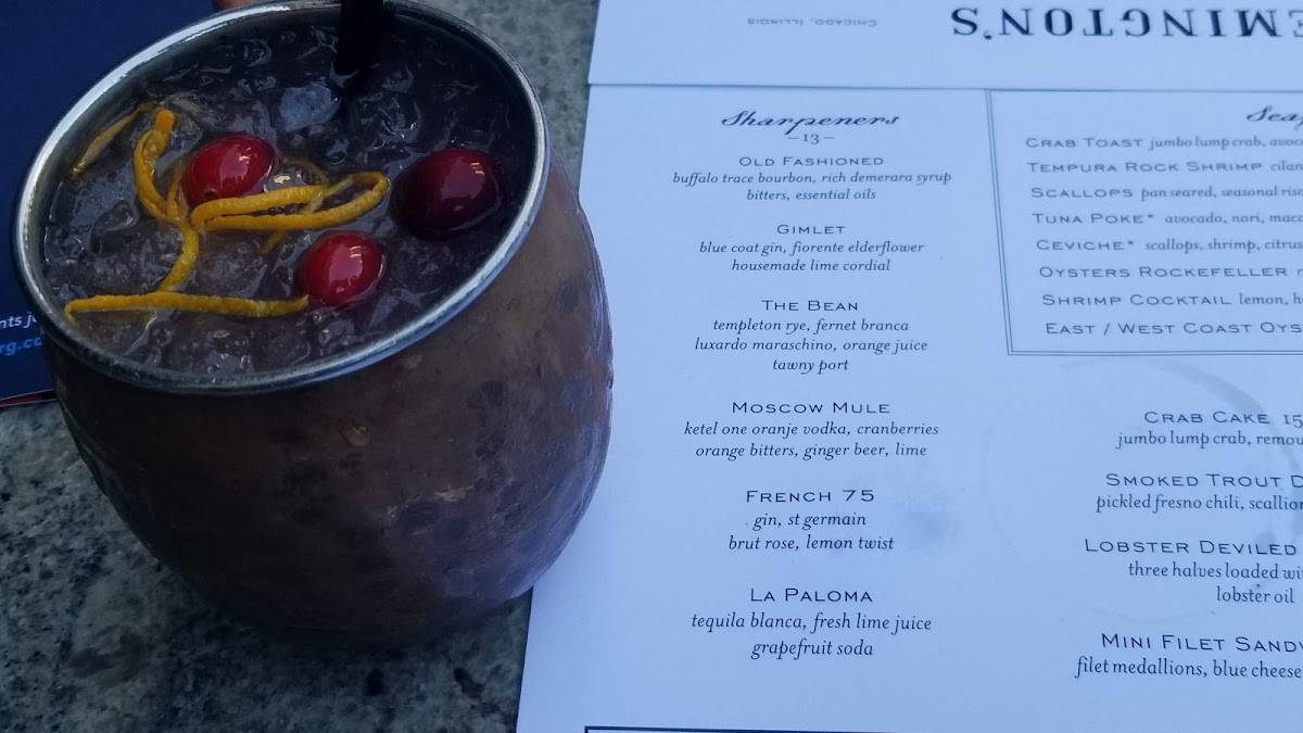 Menu at Remington's steakhouse, Chicago