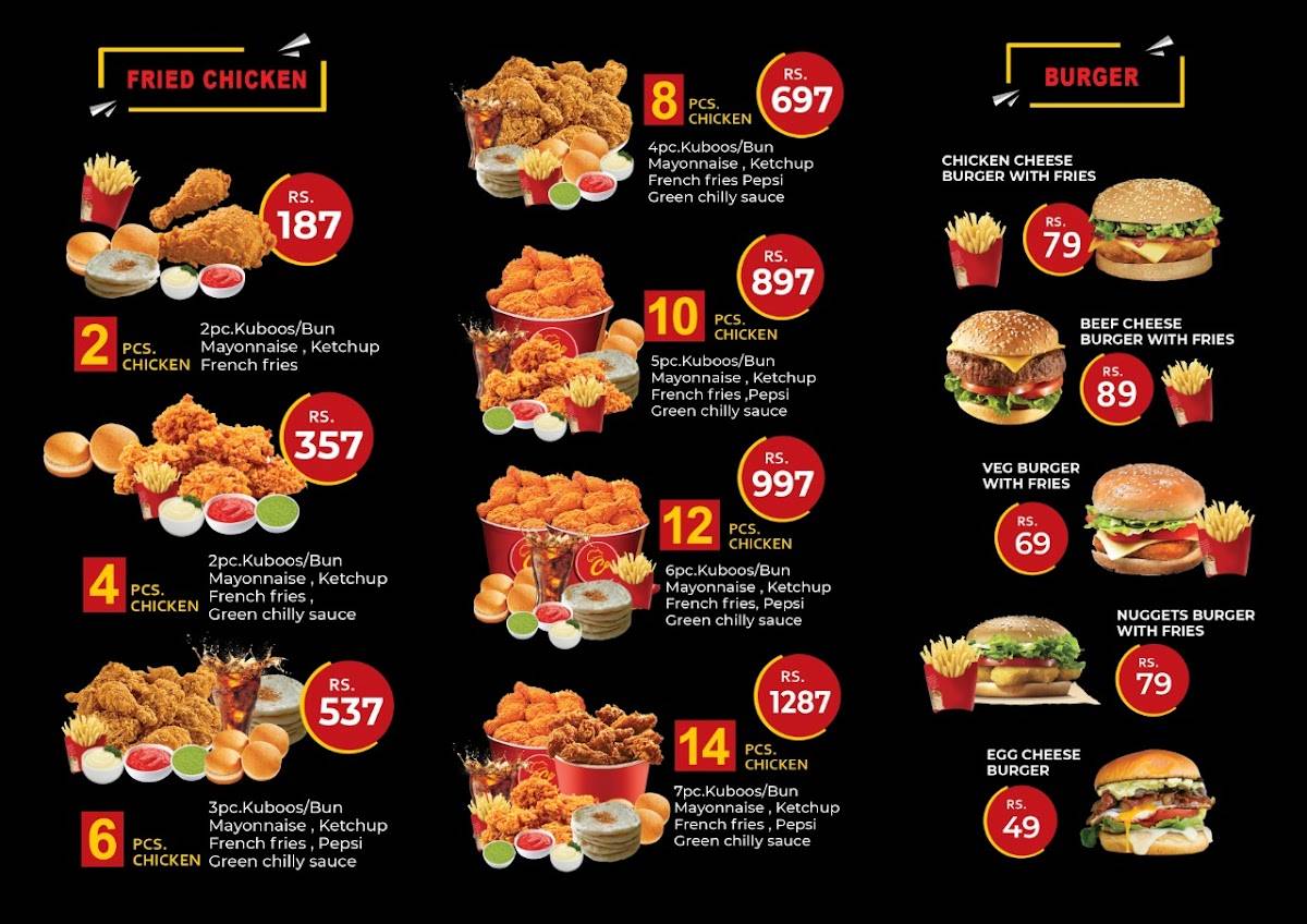 Menu at Chick n Chill, Irikkur