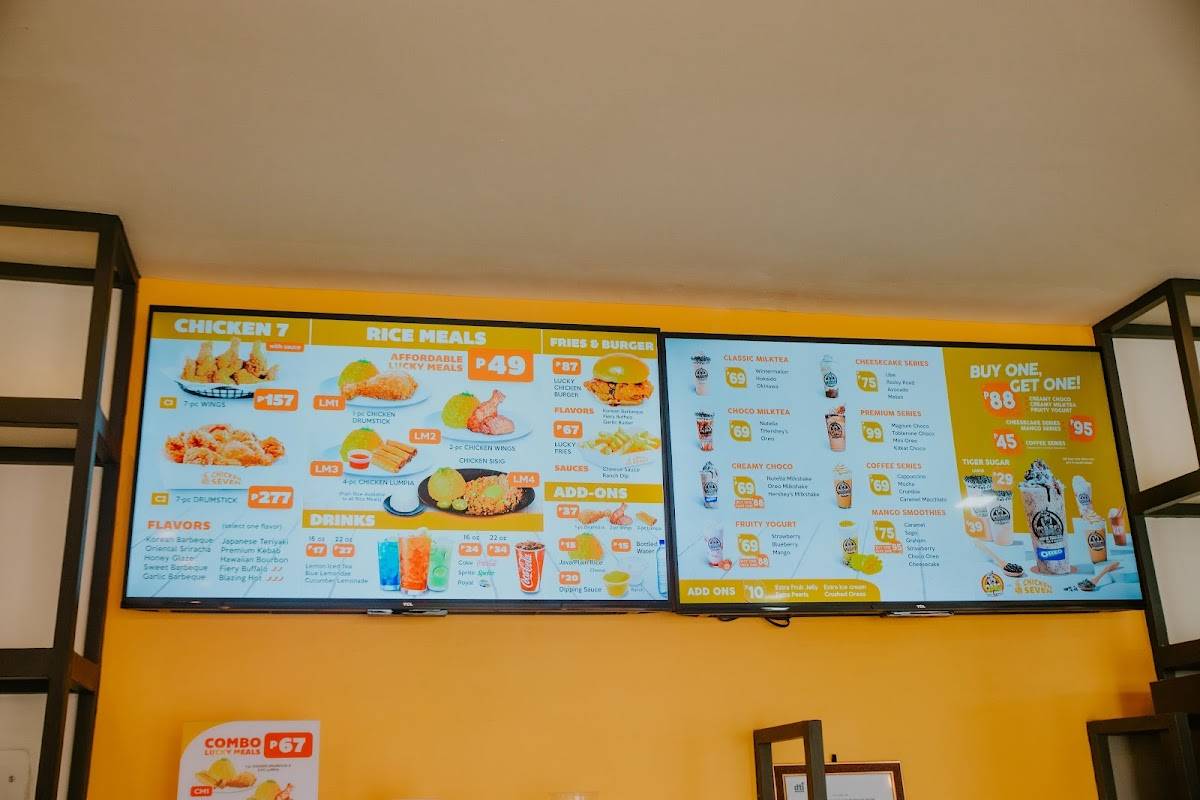 Menu at Chicken Seven restaurant, Tacloban City