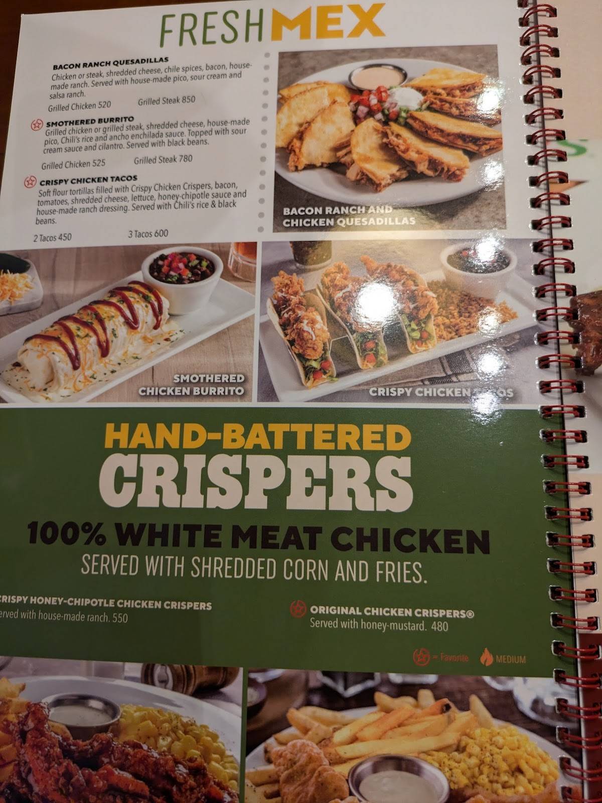Menu at Chili's SM City Baguio restaurant, Baguio