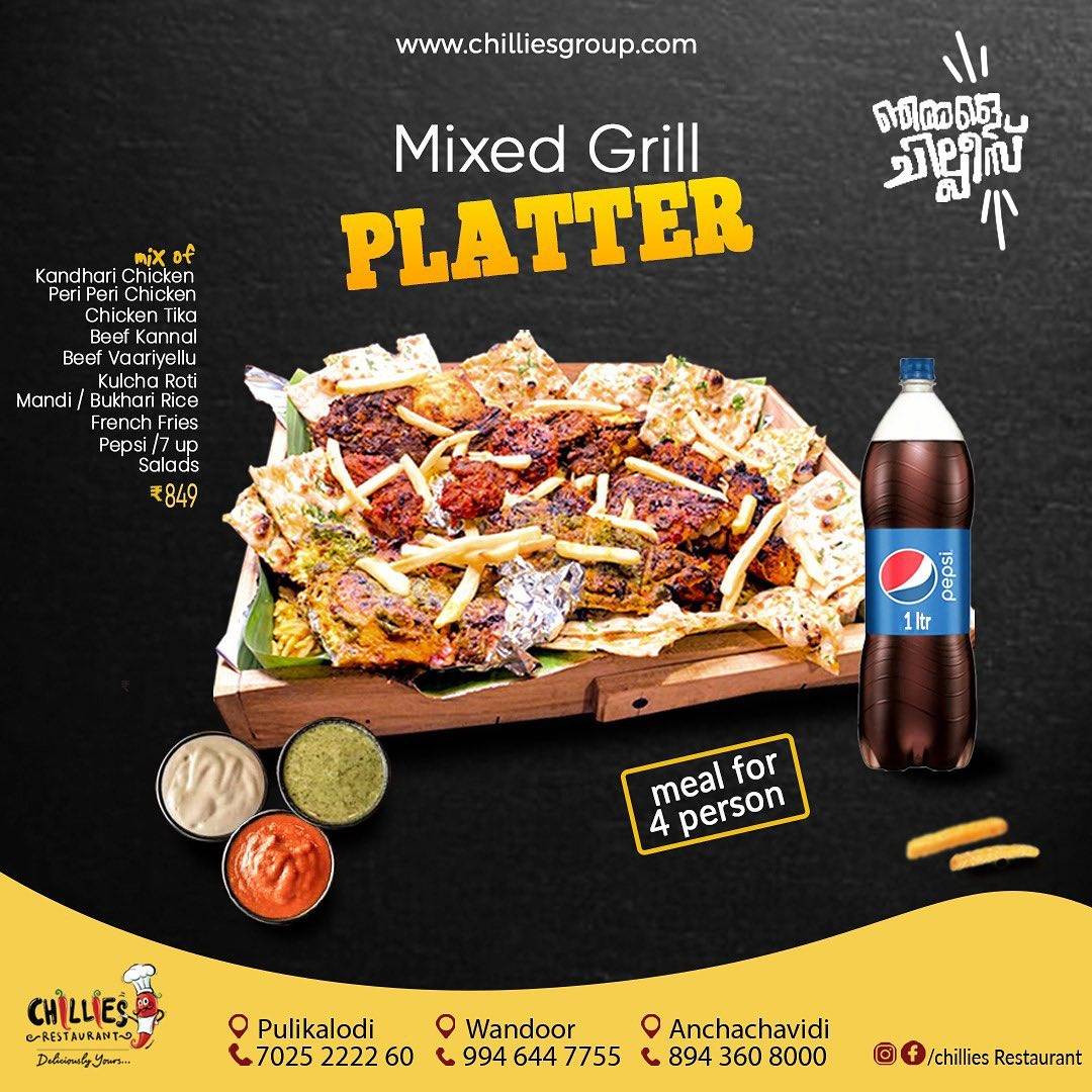 Menu at Chillies Restaurant, Wandoor