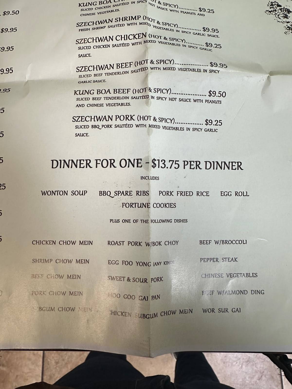Menu at China Mountain restaurant, Cleveland, St Clair Ave.