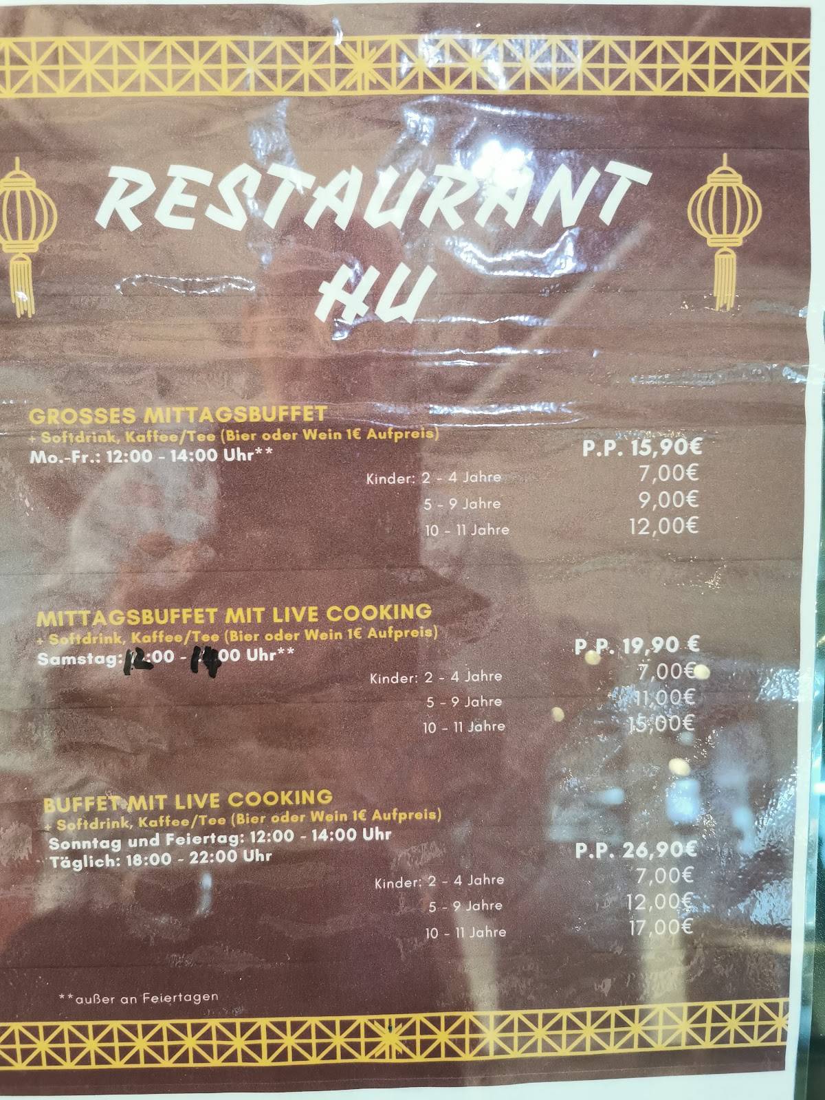Speisekarte von Restaurant Hu, Germering